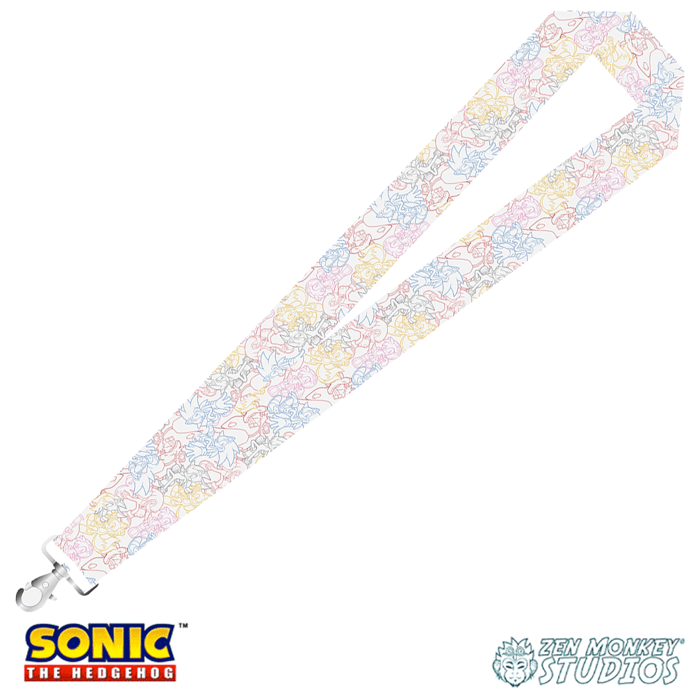 Line Art Style Sonic - Sonic the Hedgehog Lanyard – Zen Monkey Studios