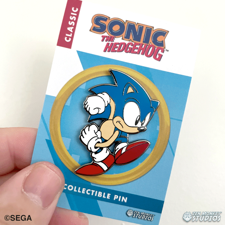 Speedy Sonic: Classic Sonic The Hedgehog Collectible Pin – Zen Monkey ...